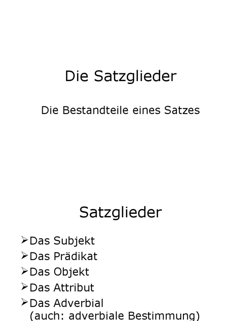 Satzglied | PDF