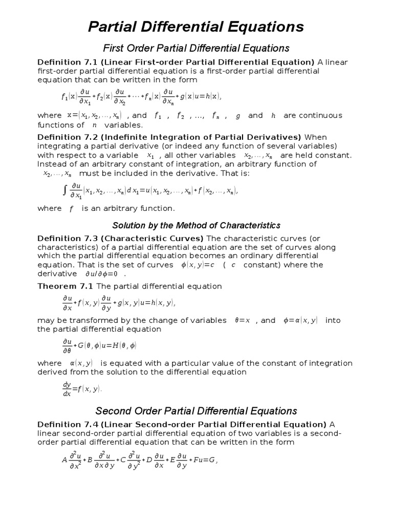 Partial Differential Equations | PDF | Partial Differential Equation ...