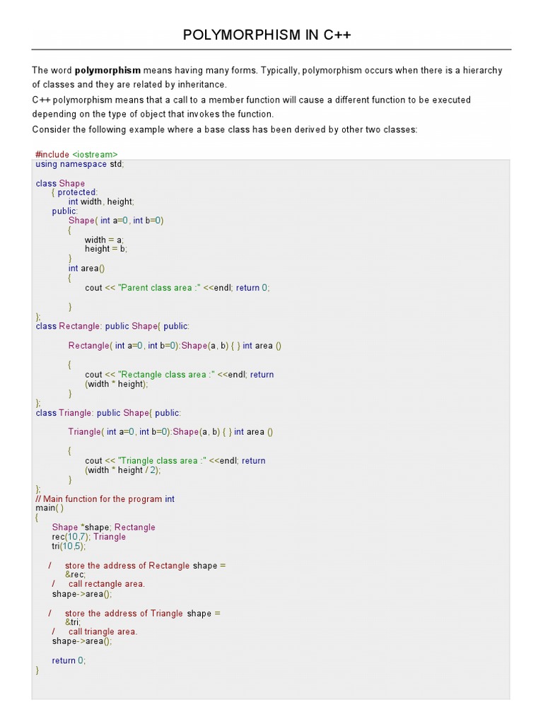 C Polymorphism Explained Virtual Functions And Dynamic Binding Pdf Inheritance Object