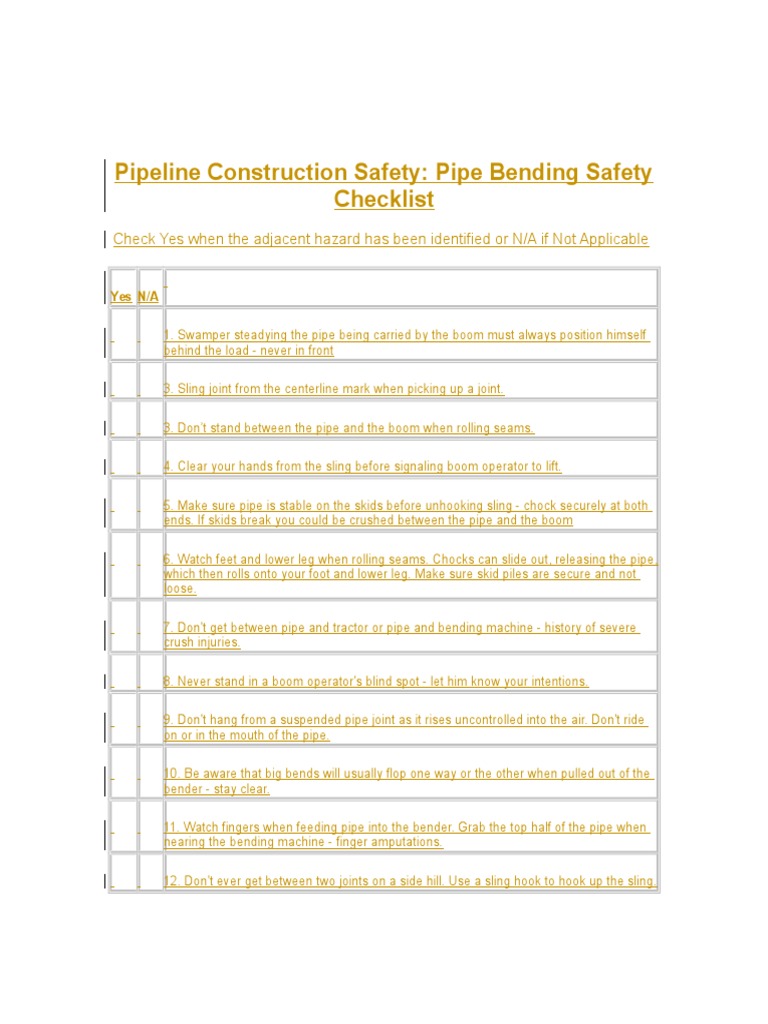 Pipeline Construction Safety | PDF