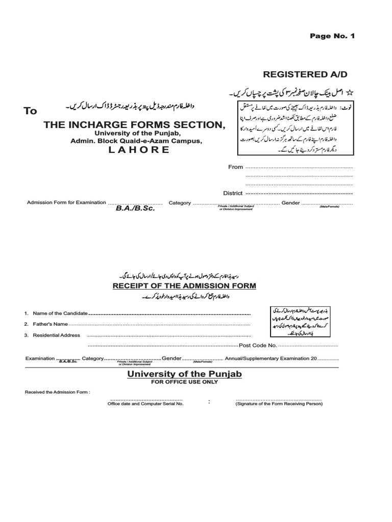 BA Form Private | PDF | University And College Admission | Identity ...