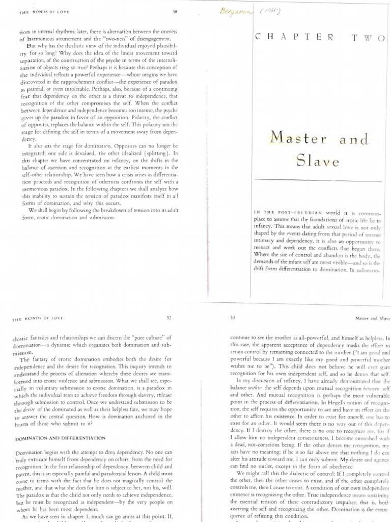 Benjamin Master and Slave | PDF | Sadomasochism | Science