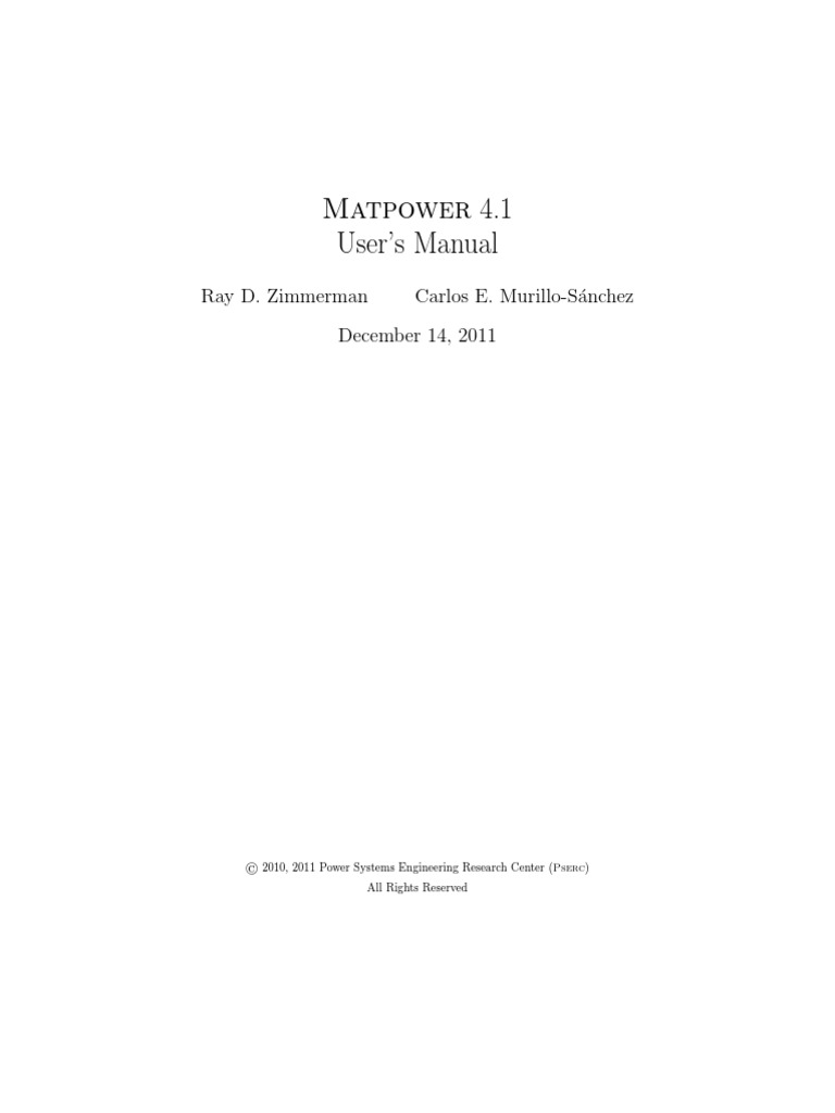 Manual Matpower | PDF | Matlab | Matrix (Mathematics)
