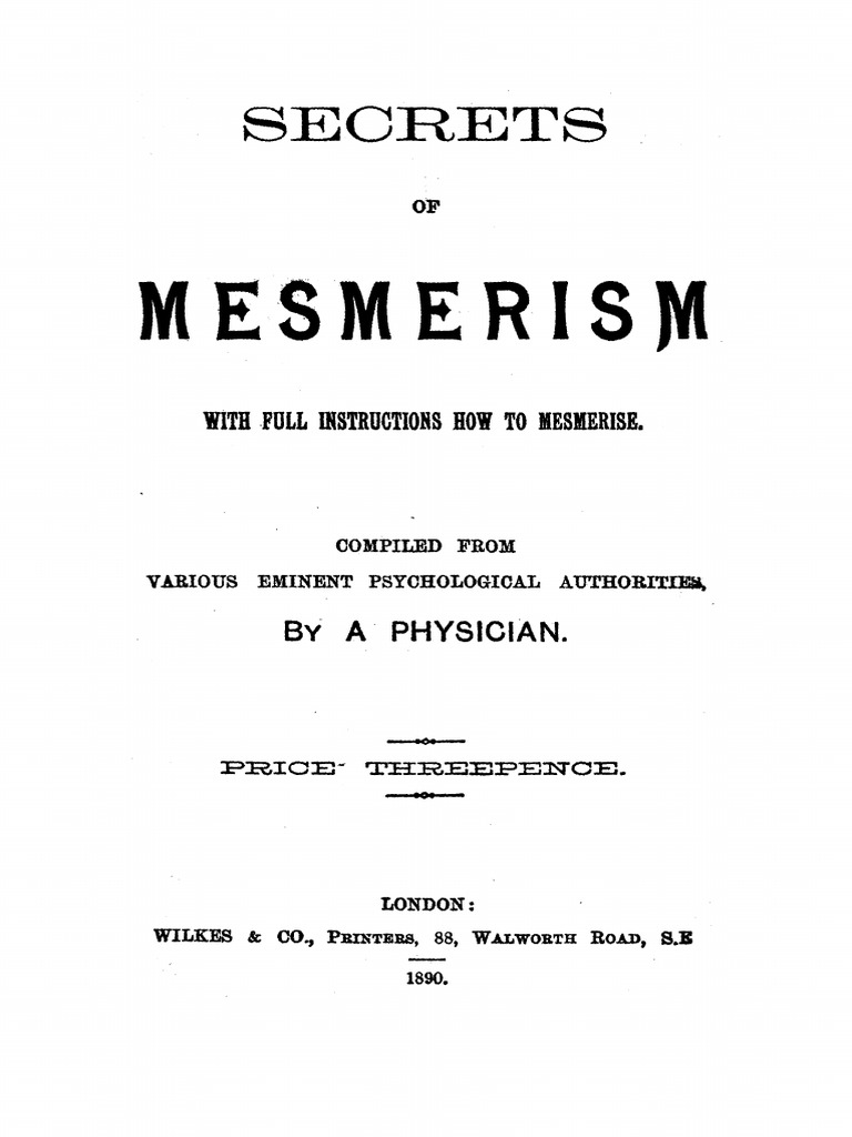 Mesmerism Techniques and Training Guide | PDF | Hypnosis | Sleep