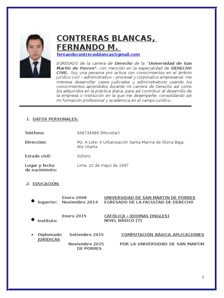 CV Fernando Contreras Blancas | PDF | Universidad | Microsoft