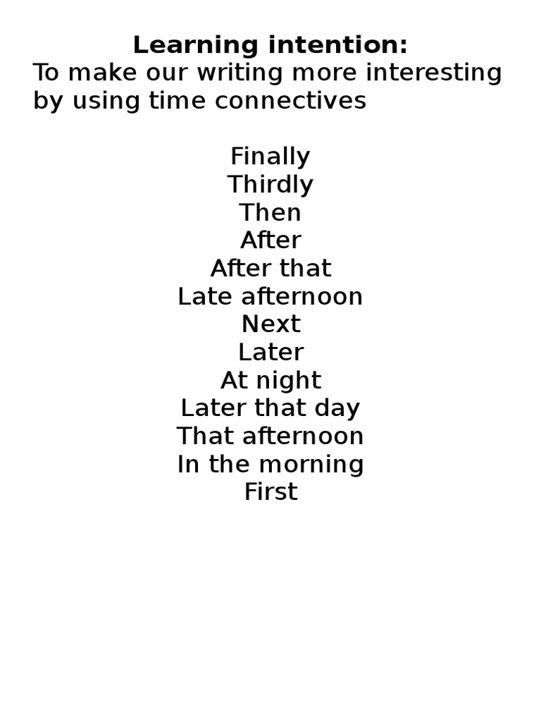 Time Connectives | PDF