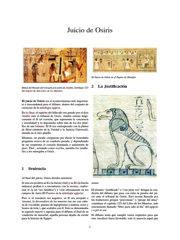Juicio de Osiris | PDF | Mitologia Egipcia | Mitología del Medio Oriente