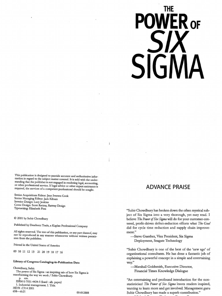 The Power of Six Sigma | PDF | Six Sigma | Publishing