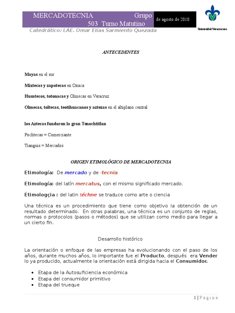 Etimología de la Mercadotecnia | PDF | Cliente | Marketing