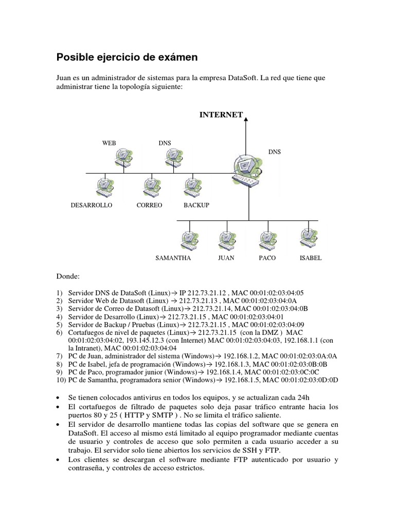 Ejercicio Seguridad | PDF | Cortafuegos (informática) | Protocolos de ...