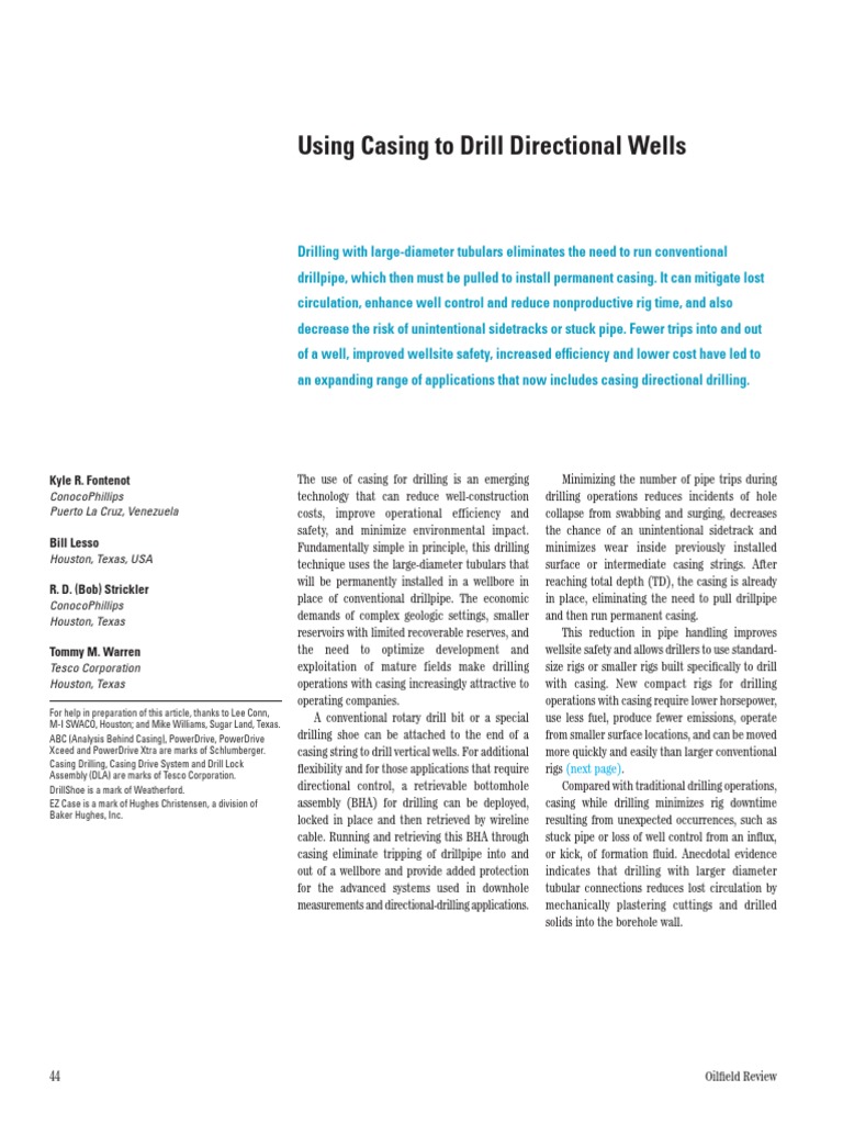 04 Casing Drilling | PDF | Casing (Borehole) | Drilling Rig