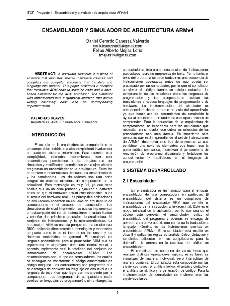 Simulador ARM | PDF | Lenguaje ensamblador | Compilador
