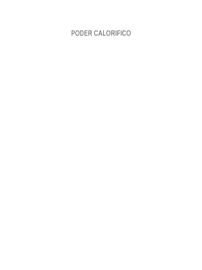 Poder Calorifico | PDF