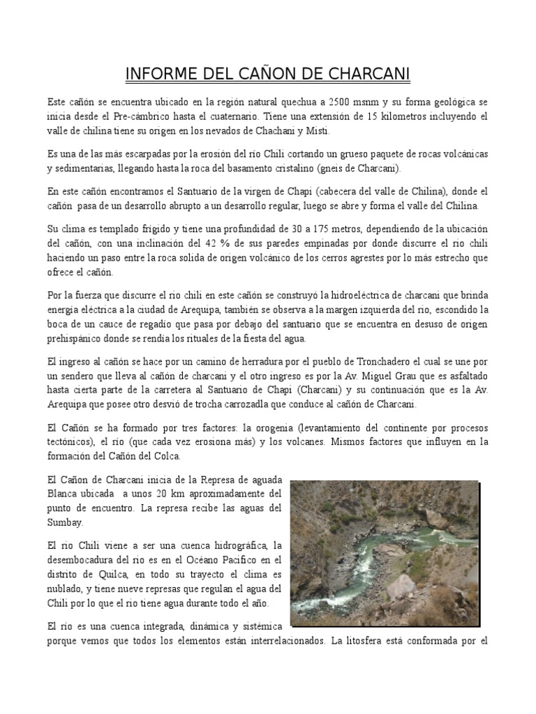 Cañon de Charcani | PDF | Valle | Río