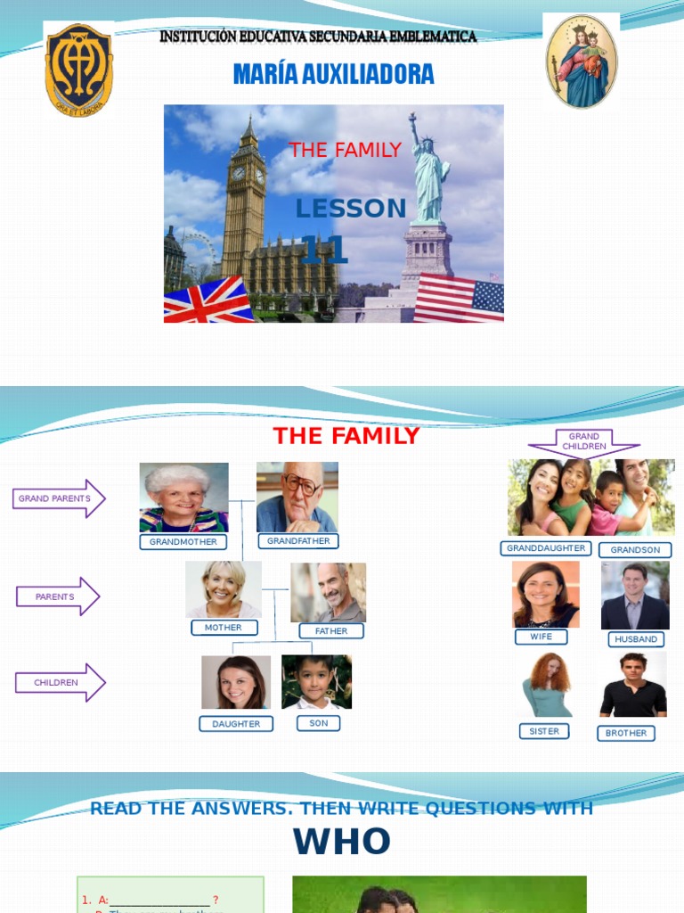 Family Vocabulary and Exercises | PDF