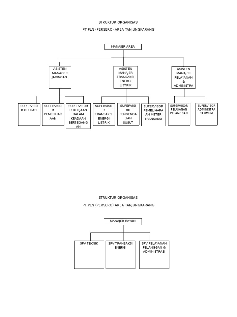 Struktur Organisasi PLN | PDF