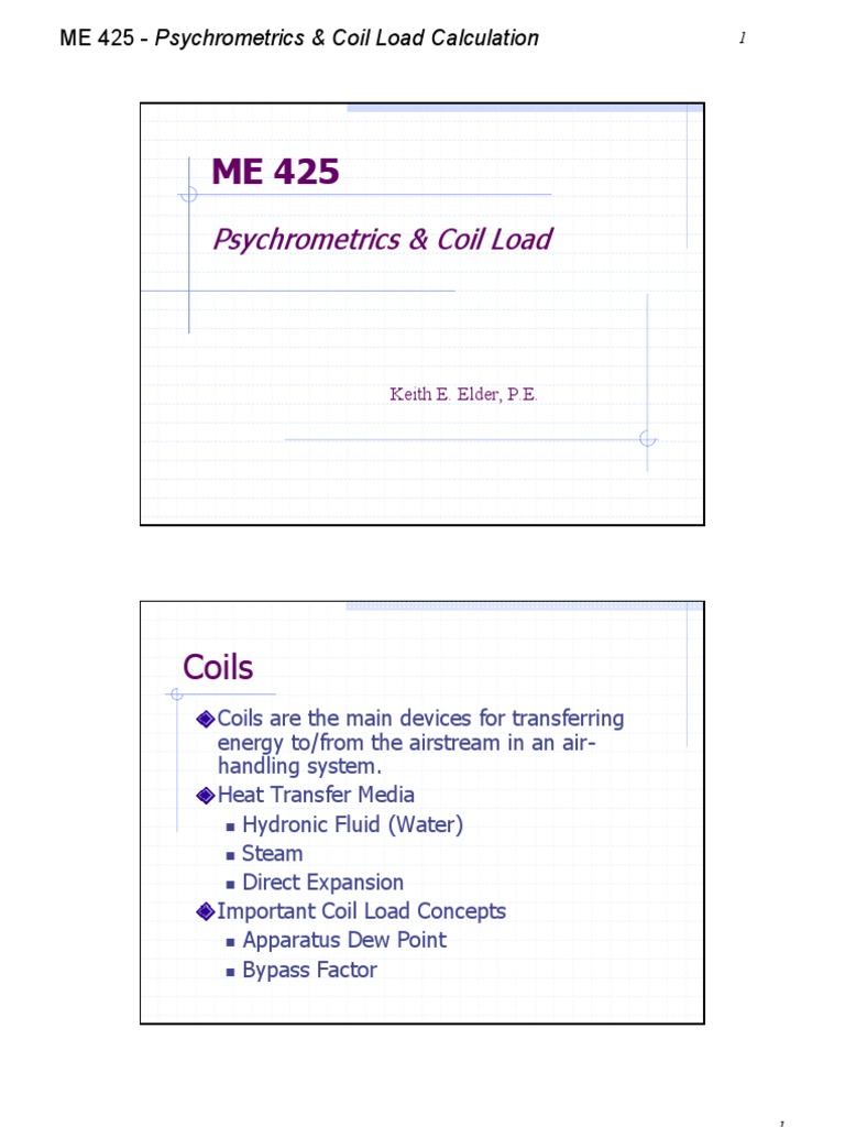 Coil Load | PDF | Air Conditioning | Engineering Thermodynamics