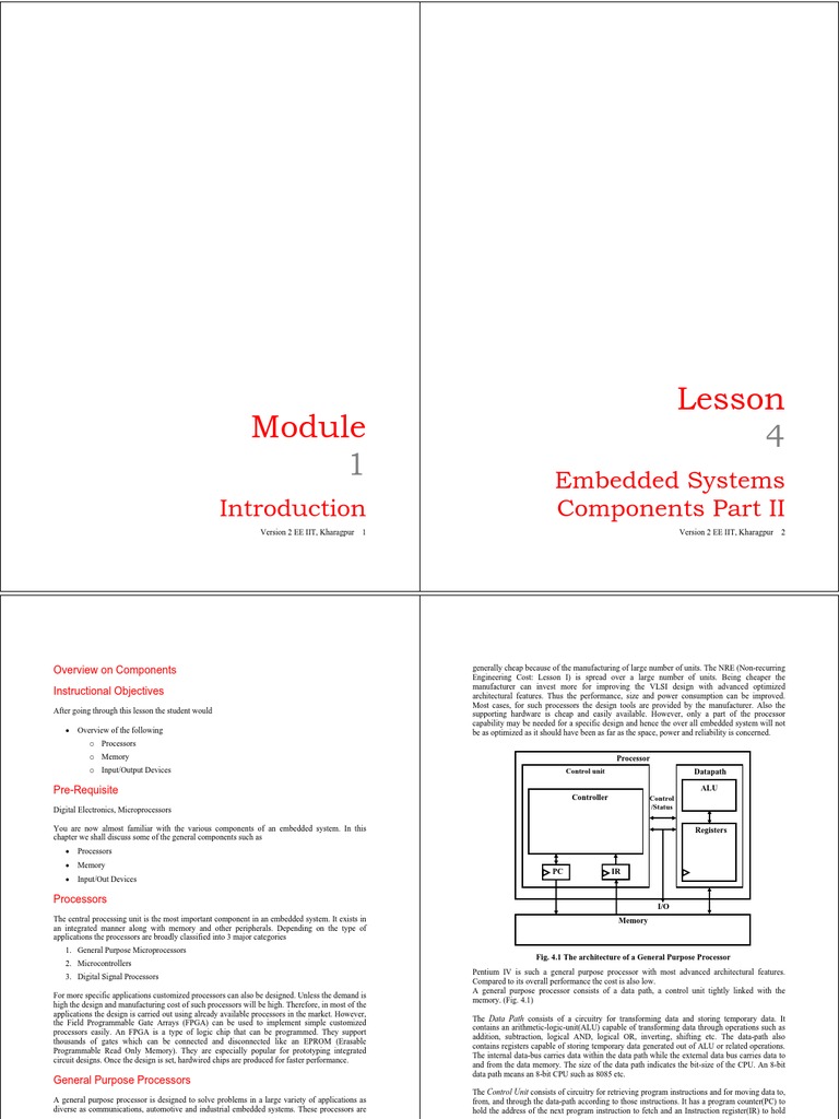 Embedded Systems Components Part-2 | PDF | Central Processing Unit | Microcontroller