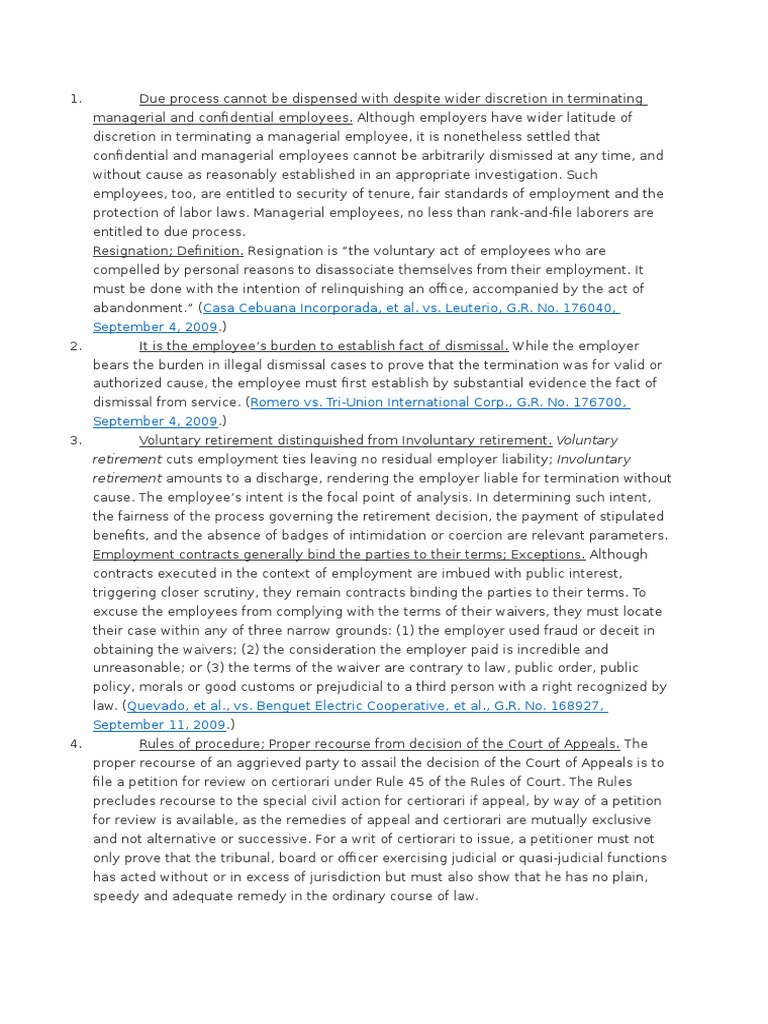 Labor Cases 4 | PDF | Certiorari | Employment