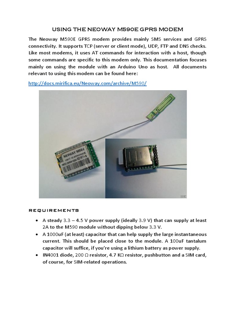 GSM Gprs Modem - Neoway M590e | PDF | Hypertext Transfer Protocol ...