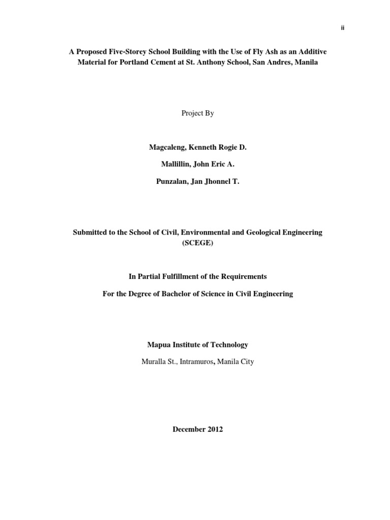 A Proposed Five Storey School Building With The Use of Fly Ash | PDF ...