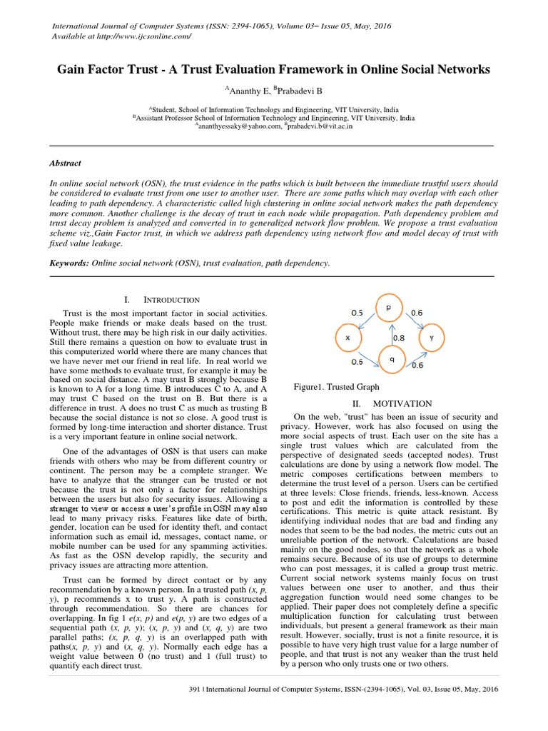 Gain Factor Trust A Trust Evaluation Framework in Online Social ...
