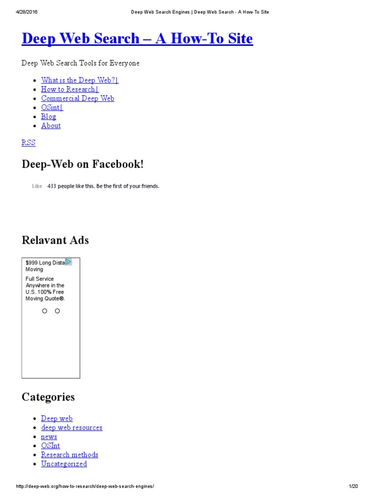 Deep Web Search Engines - Deep Web Search - A How-To Site | PDF | World ...