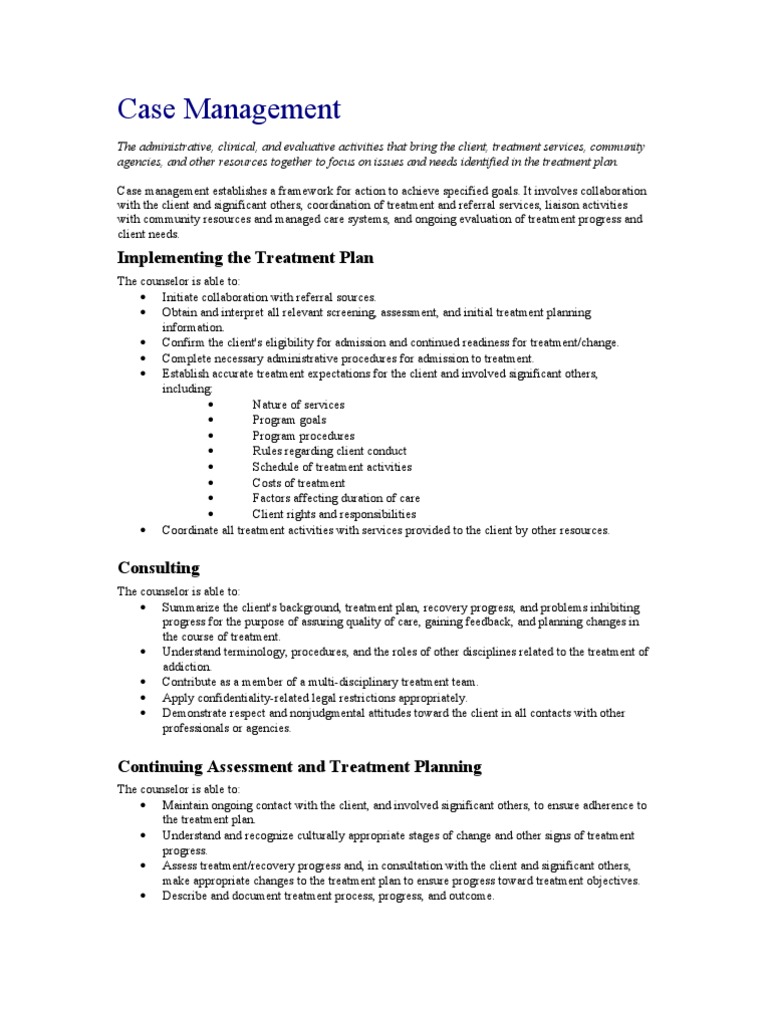 Case Management | PDF | School Counselor | Recovery Approach