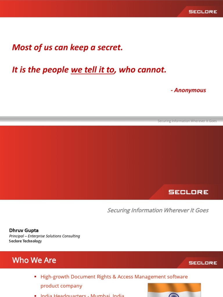 Seclore Overview Dec2014 PDF | PDF | Share Point | Computer File