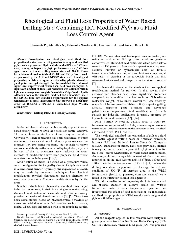 Fufu Mud Paper | Download Free PDF | Starch | Rheology