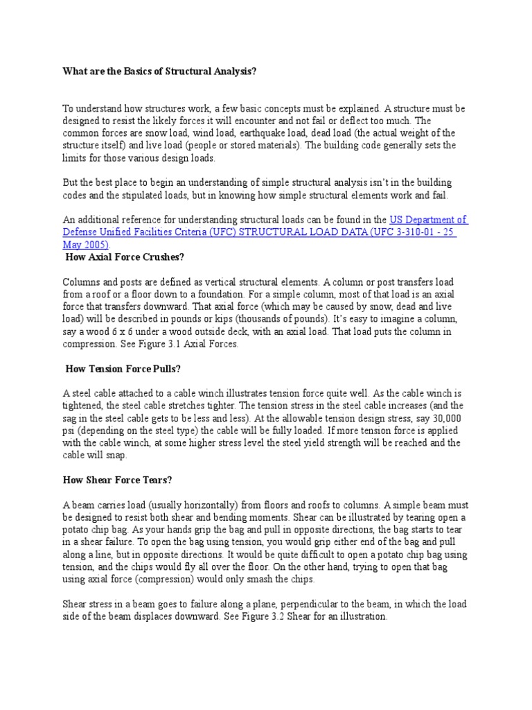 What Are The Basics of Structural Analysis | PDF | Beam (Structure ...