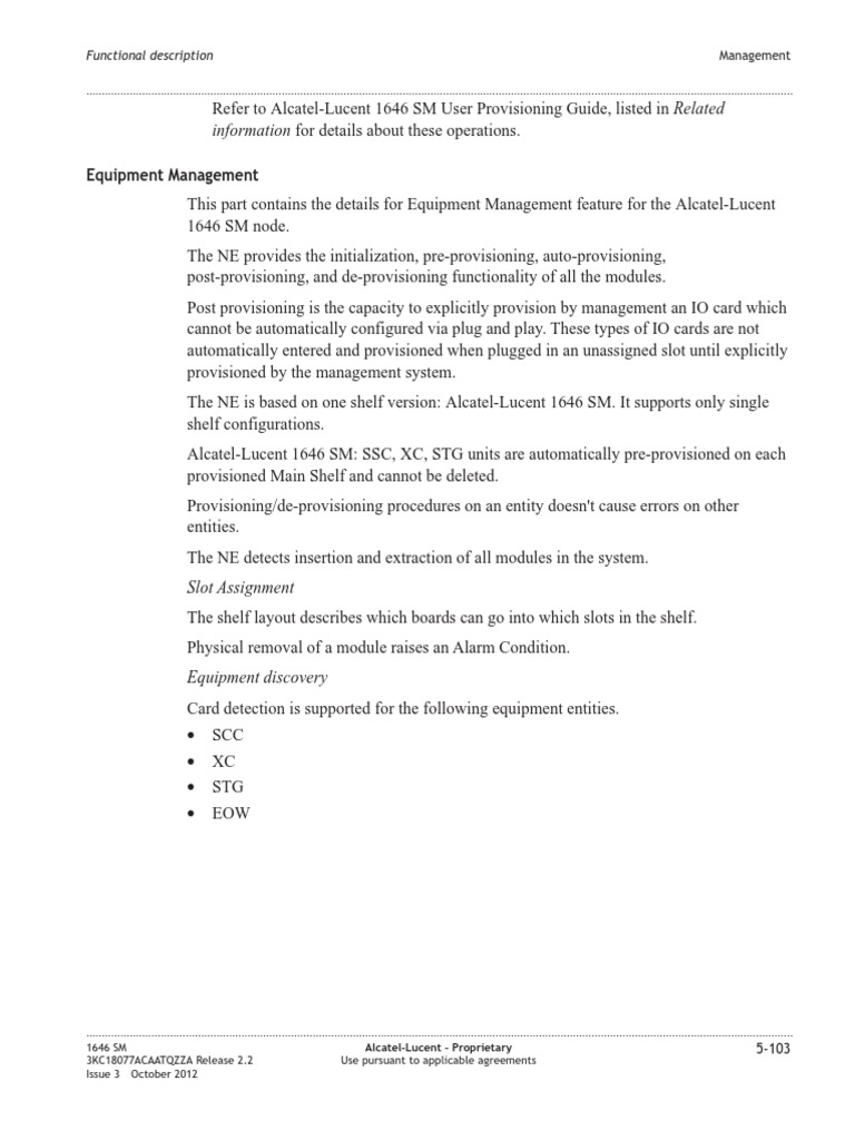 Pages From Alcatel-Lucent 1646 Synchronous Multiplexer Release 2.2 ...