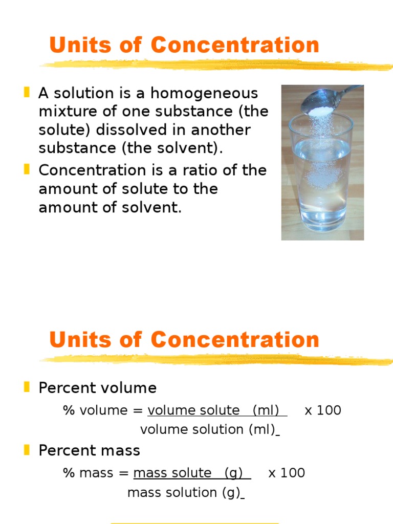 Understanding Solution Concentration Units | PDF | Concentration | Molar Concentration