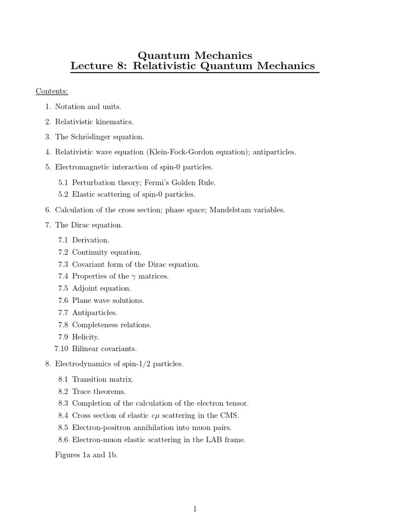 Electrodinamica Cuantica | PDF | Wave Function | Cross Section (Physics)