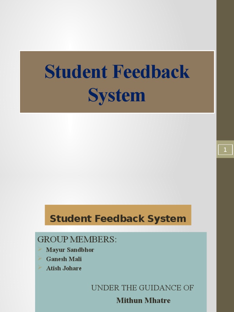 Student Feedback System | PDF