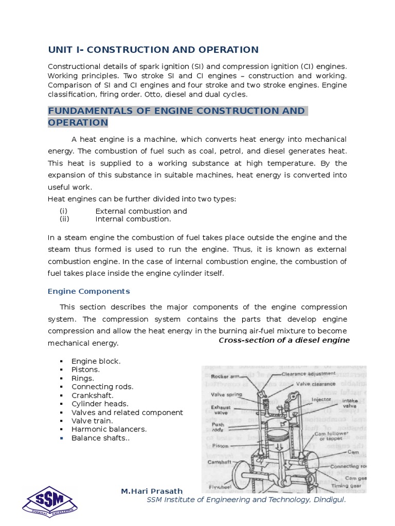 Fundamentals of Engine Construction and Operation | PDF | Internal ...