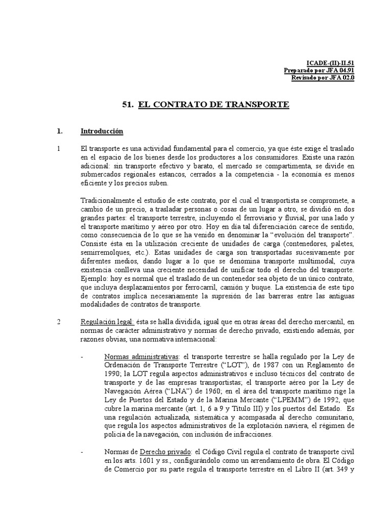 Contrato de transporte.pdf | Guía de carga | Buques
