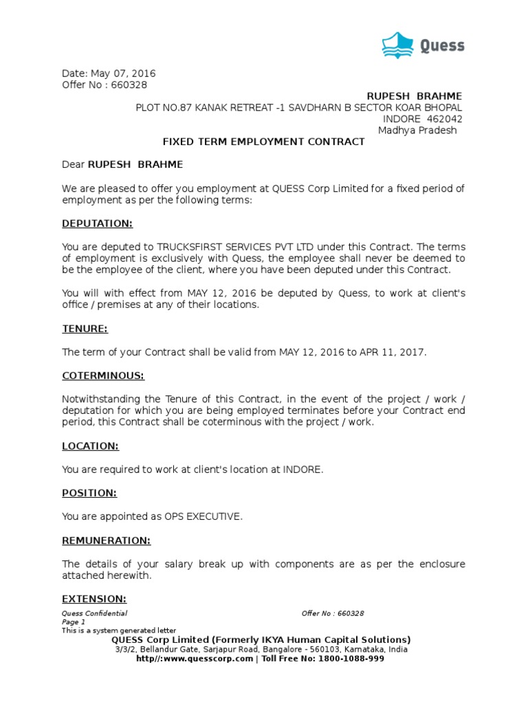 Rupesh Brahme: QUESS Corp Limited (Formerly IKYA Human Capital ...