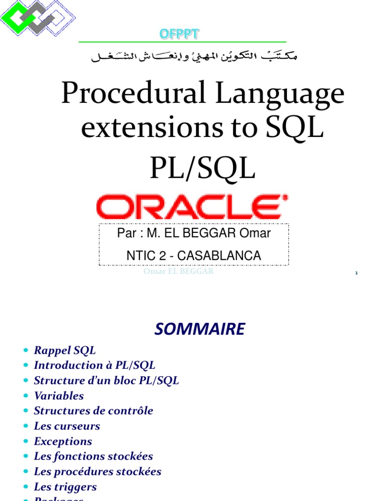 Sgbdii PLSQL | PDF | Structure de contrôle | PL/SQL