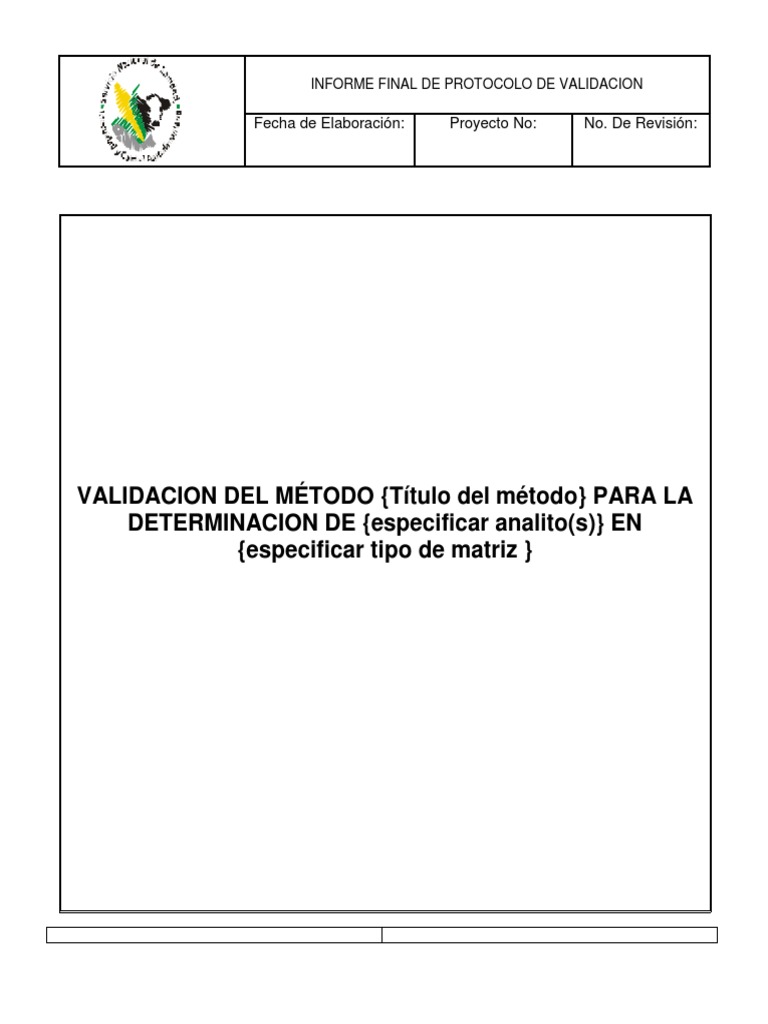 Cenapa-Pdf-902b Informe Final Del Protocolo de Validacion PDF | PDF | Método científico | Análisis