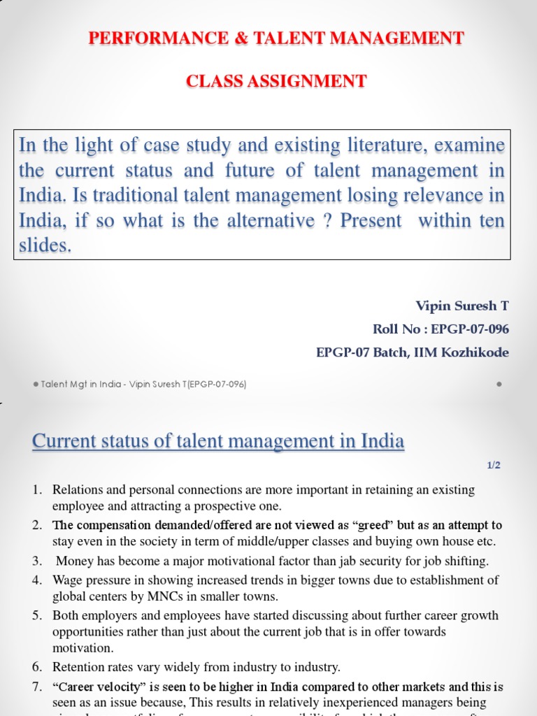 Status of Talent Management in India | PDF | Employee Retention ...