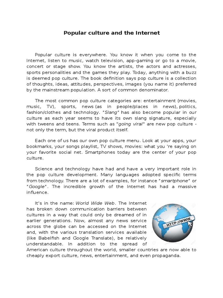 Popculture and The Internet | PDF | Popular Culture | Social Networking ...