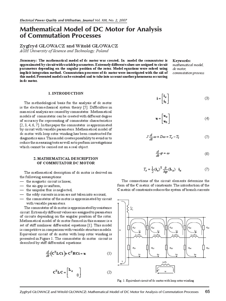 G Owacz - V13i2 - 6mathematical Model of DC Motor For Analysis of ...