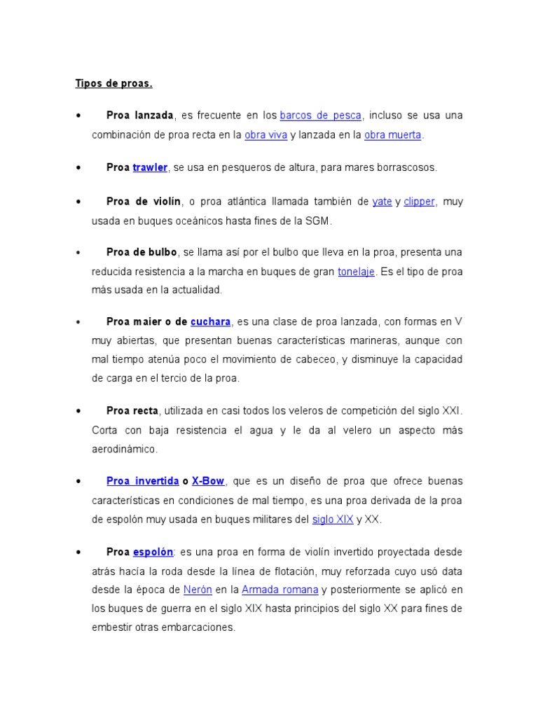 Tipos de Proas | PDF | Popa | Buques