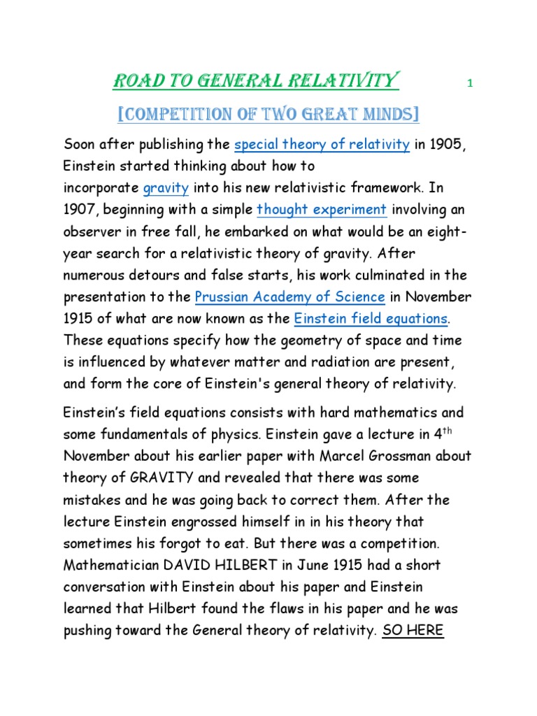General Relativity PDF | PDF | General Relativity | Albert Einstein