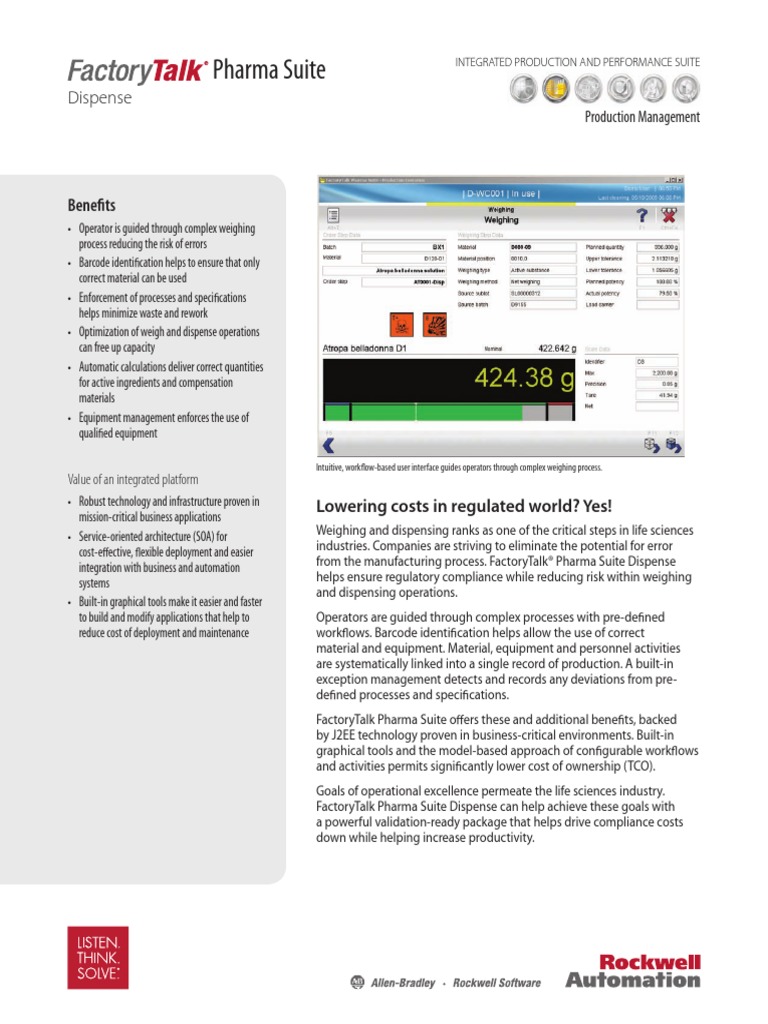 FactoryTalk Pharma Suite | Automation | Enterprise Resource Planning