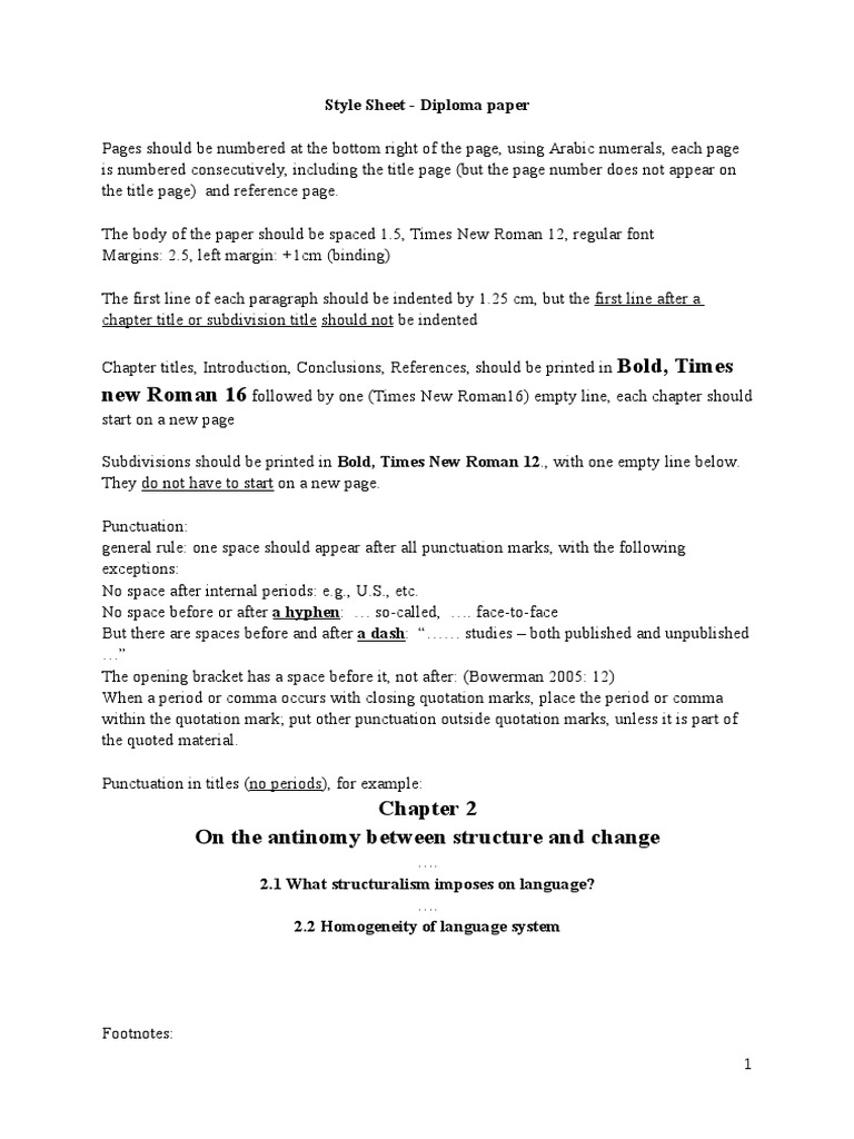 Style Sheet Diploma | PDF | Punctuation | Ellipsis