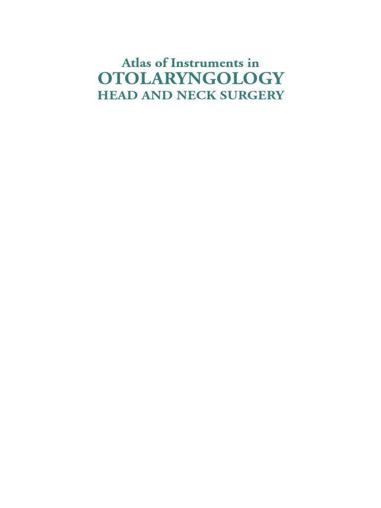 Atlas Instruments Ent Head Neck | PDF | Hearing Aid | Hearing Loss