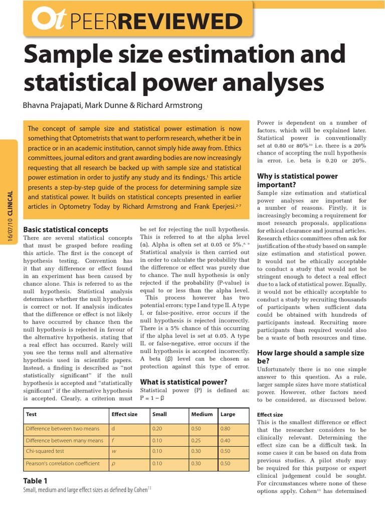 G Power Calculation | Download Free PDF | Statistical Power | Student's ...