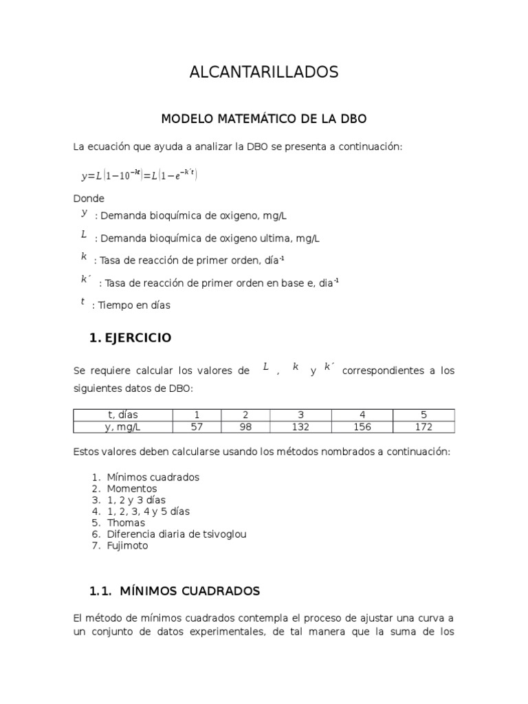 Calculo de DBo | PDF | Pendiente | Logaritmo